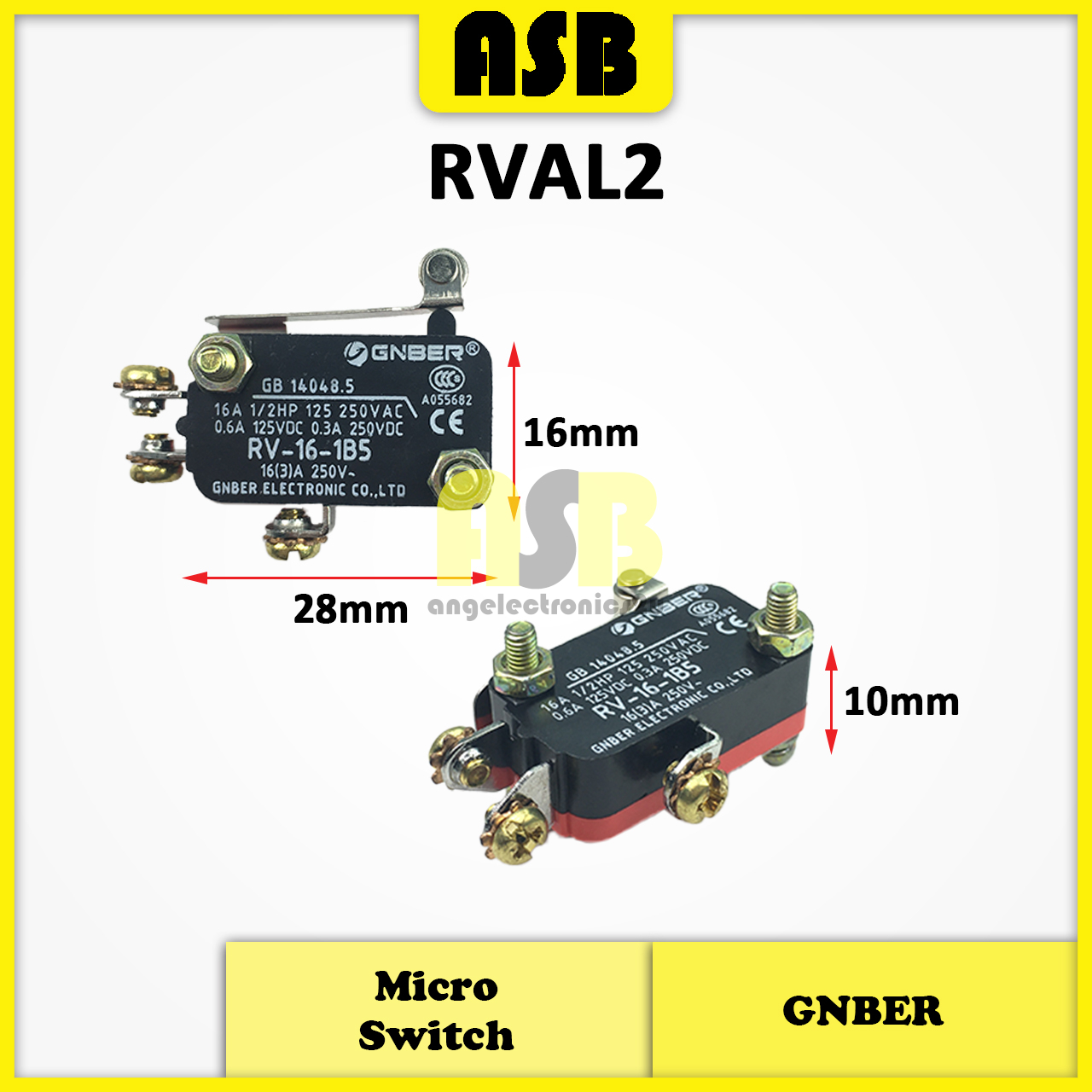 (1Pc) Gnber Rv Series Industrial Micro Switch - ANG ELECTRONICS SDN BHD